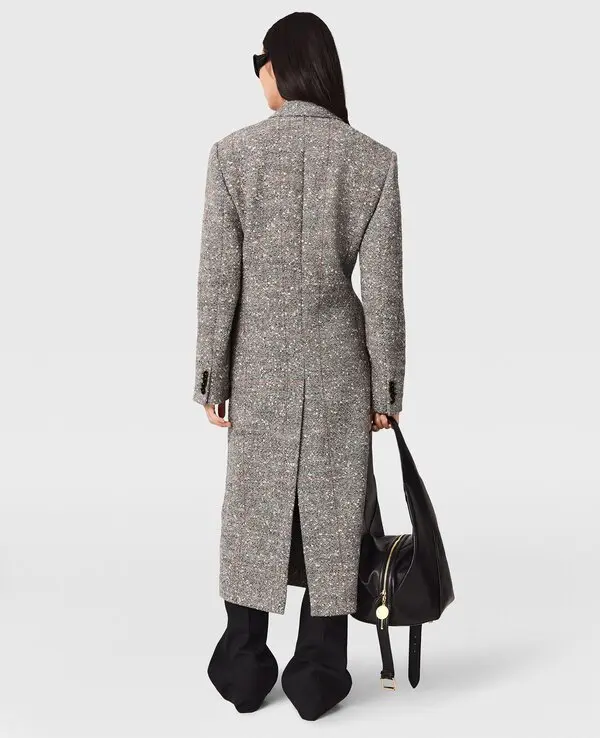 Stella McCartney Double-breasted Speckled Wool Coat