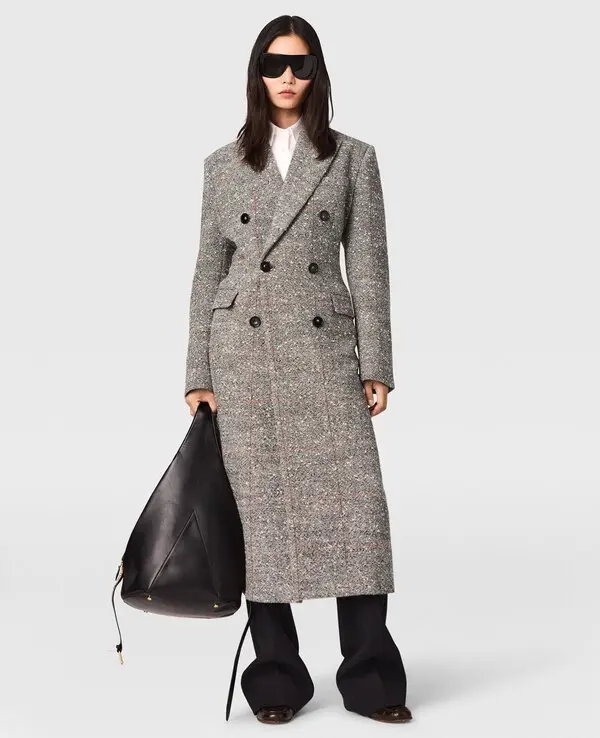Stella McCartney Double-breasted Speckled Wool Coat