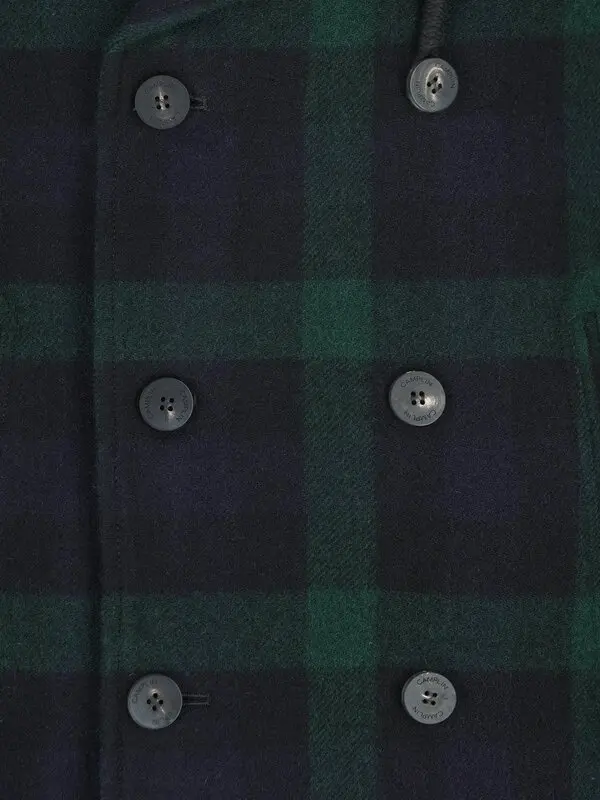 CAMPLIN Check Double-breasted Peacoat