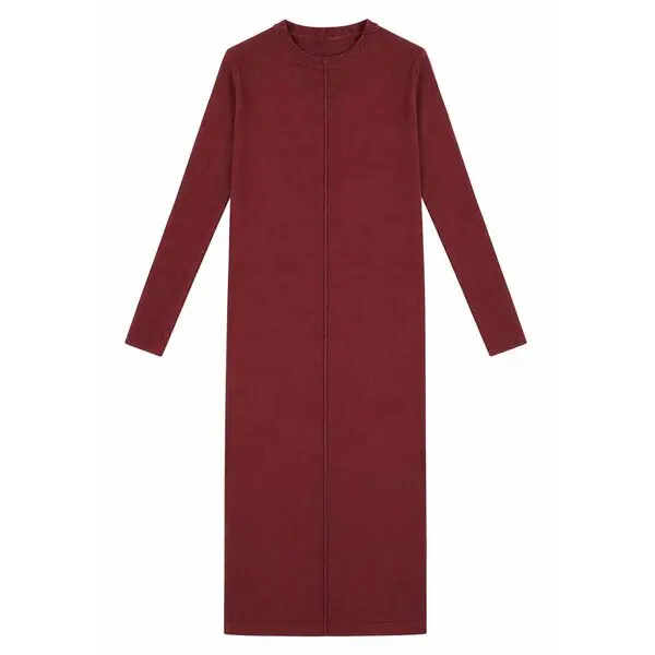 RAVE ON TREND Knitted Maxi Dress - Red