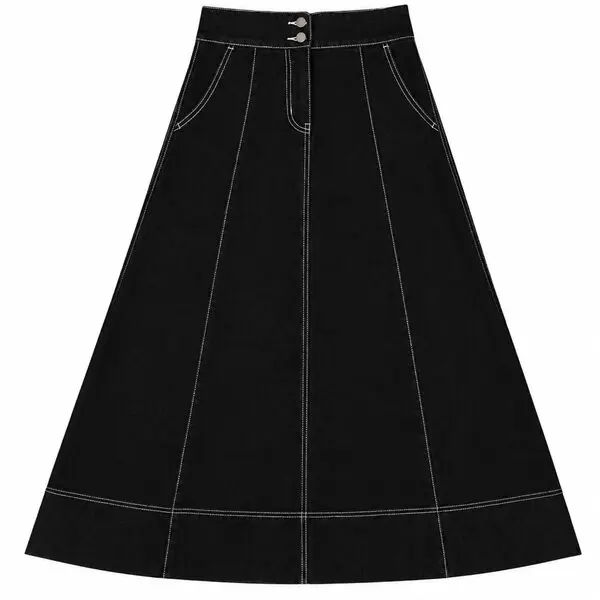 RAVE ON TREND Flared Denim Skirt