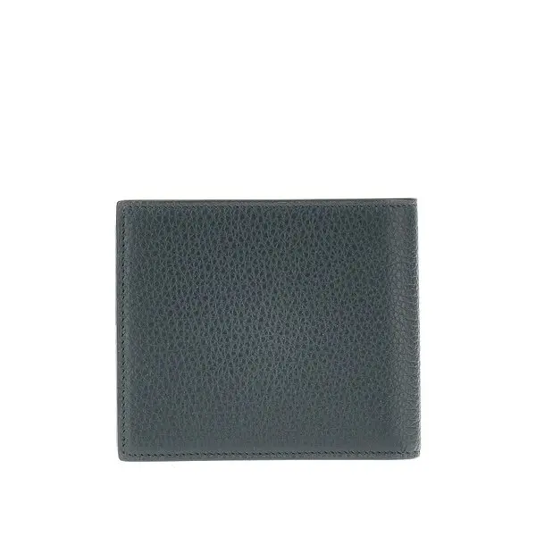 Saint Laurent Grained Leather Bi-fold Wallet - Blue