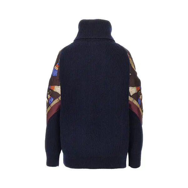 Etro Wool And Cashmere Sweater With Silk Insert