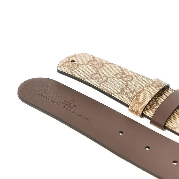 Gucci Gg Fabric And Leather Reversible Belt