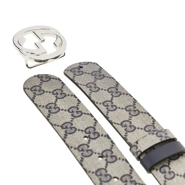 Gucci Gg Fabric And Leather Reversible Belt