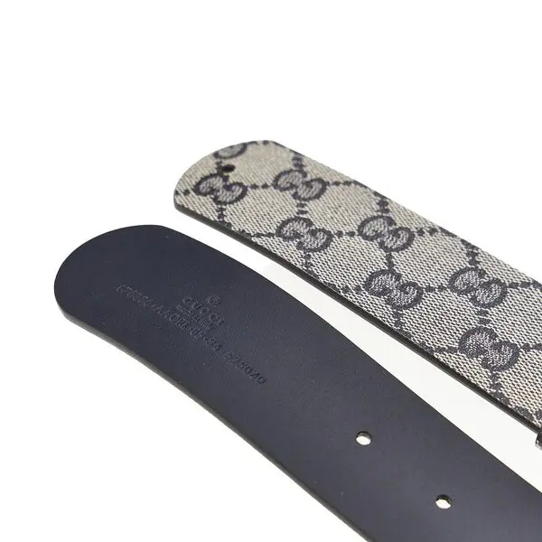 Gucci Gg Fabric And Leather Reversible Belt