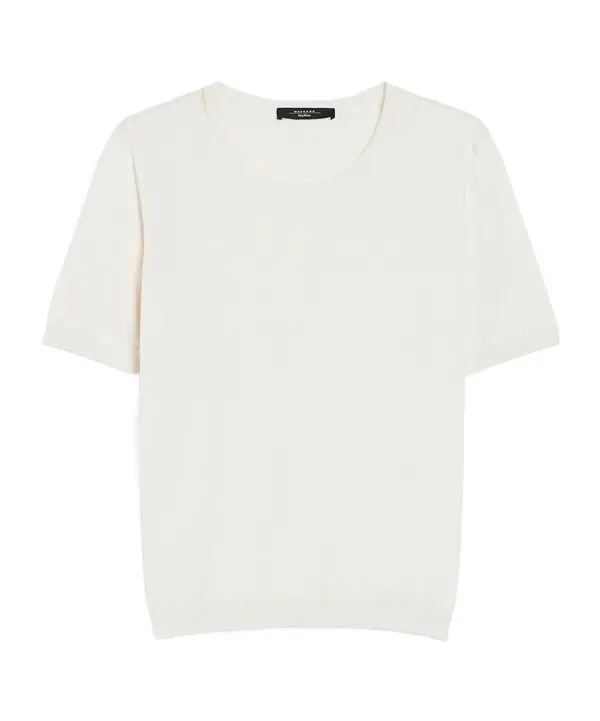 Max Mara Silk And Cotton Knit T-shirt - Beige