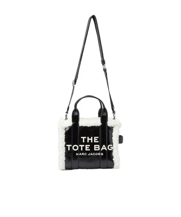 Marc Jacobs The Crinkle Shearling Mini Tote - Black