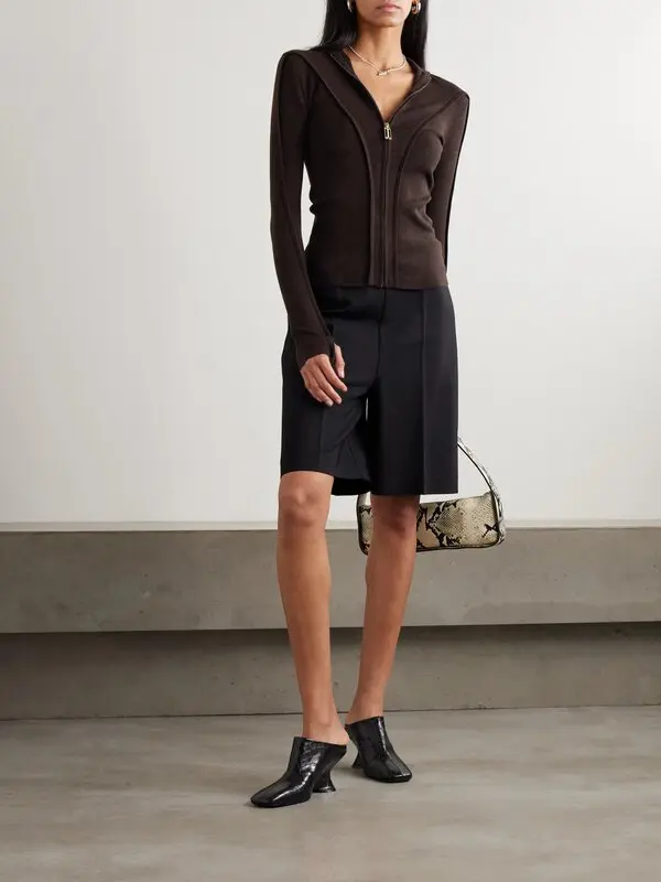 Victoria Beckham Simple Zip-up Hoodie