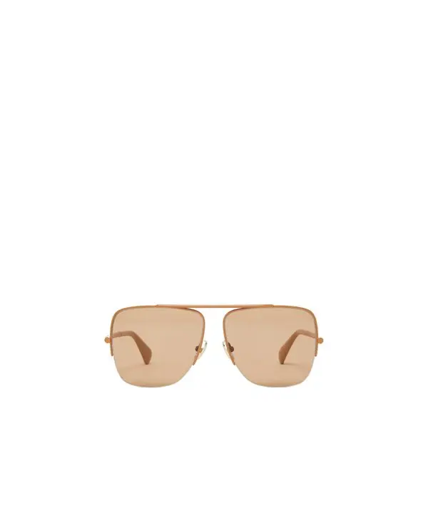 Max Mara Metal Aviator Sunglasses - Camel