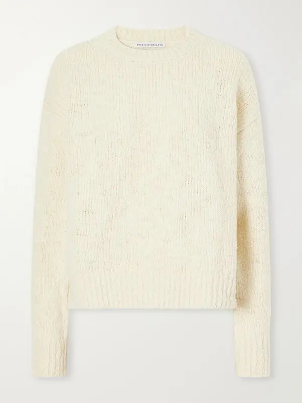 Studio Nicholson Maele Bouclé Merino Wool-blend Sweater - Neutrals