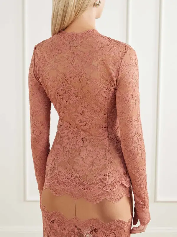 Rabanne Lace-trimmed Stretch-satin Blouse