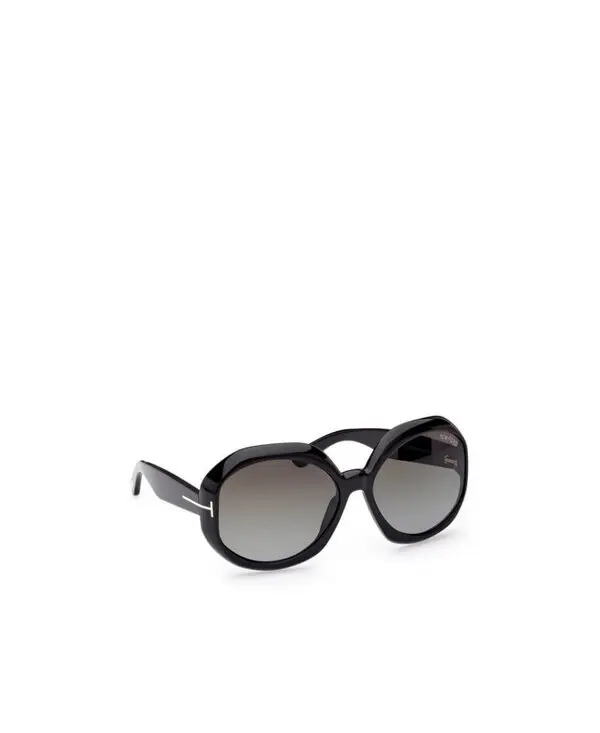 TOM FORD Georgia Round Frame Sunglasses - Gray