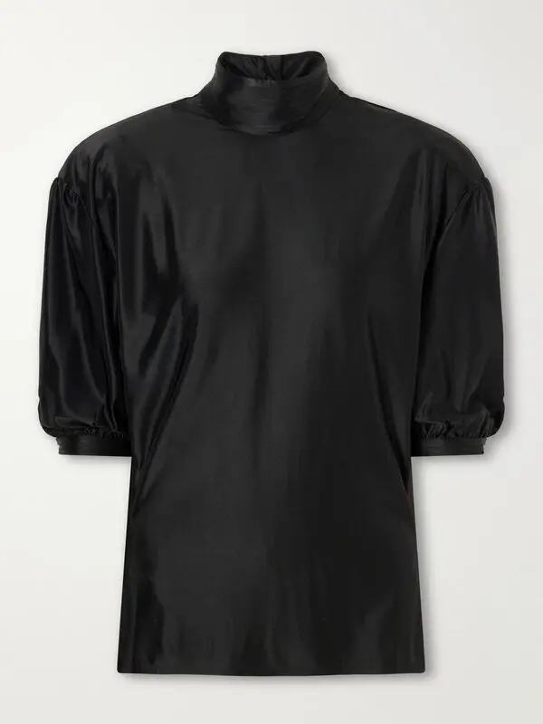 Rabanne Stretch-satin Turtleneck Blouse