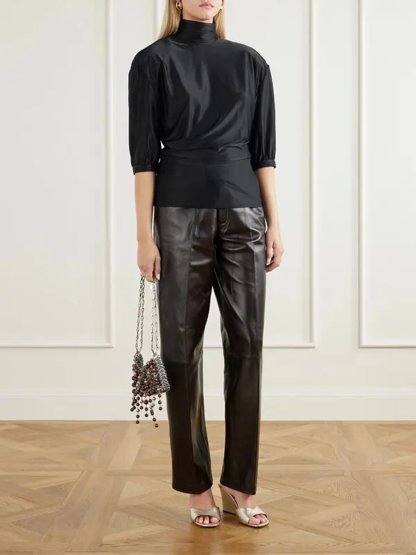 Rabanne Stretch-satin Turtleneck Blouse