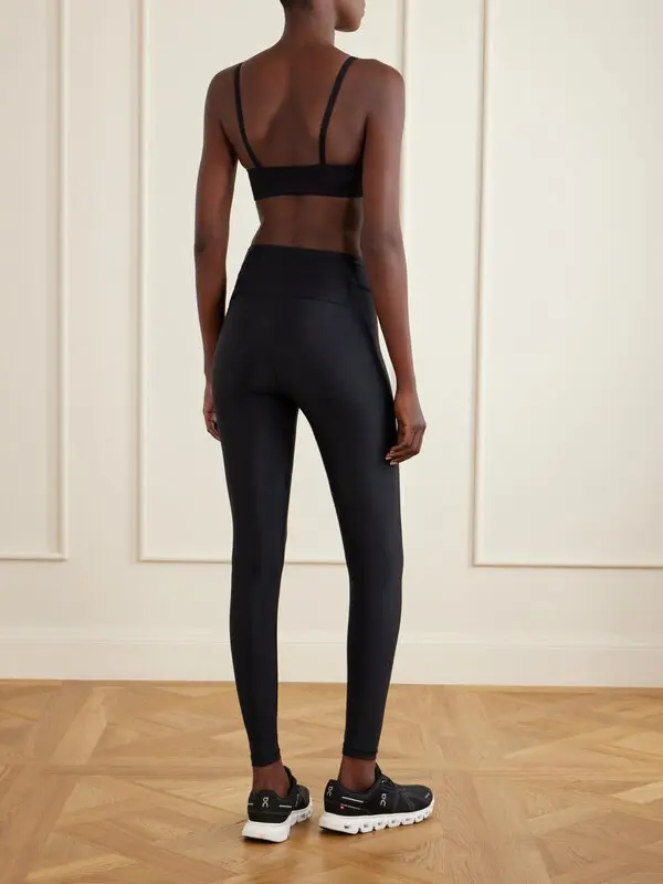 DISTRICT VISION Logo-appliquéd Light Support Sports Bra