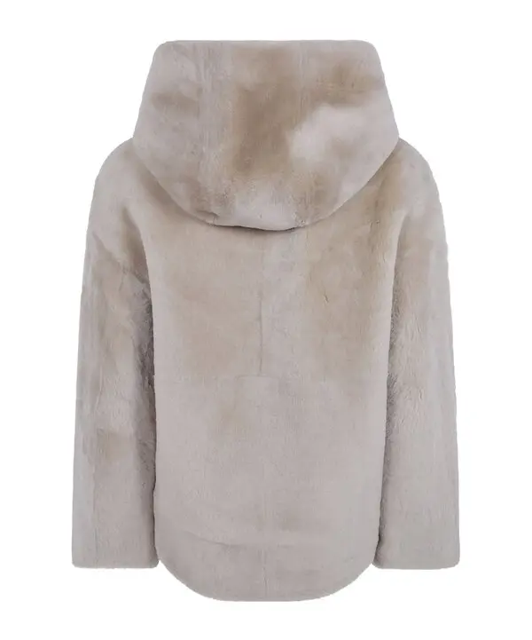 YVES SALOMON Hooded Shearling Jacket