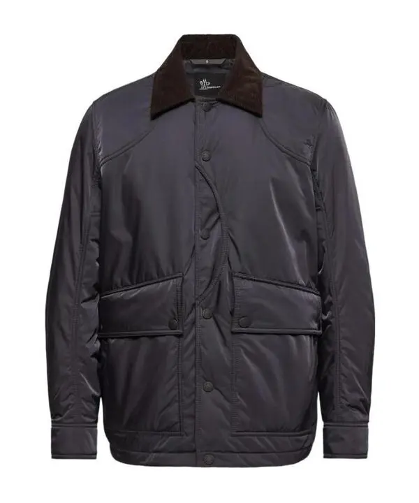 Moncler Louron Quilted Shirt Jacket - Navy