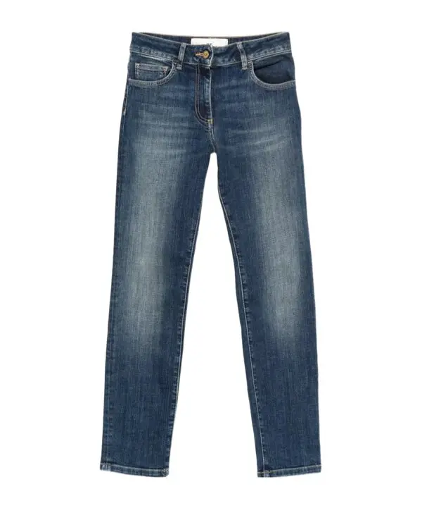 Elisabetta Franchi Faded-effect Embroidered Logo Jeans