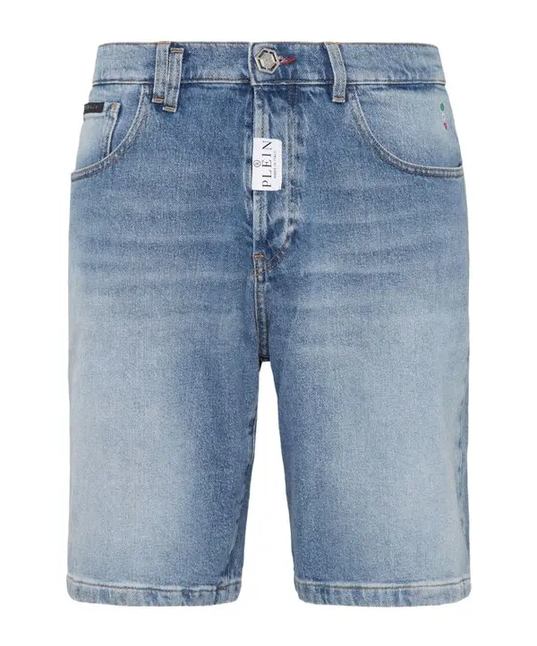 Philipp Plein Logo-appliqué Denim Shorts