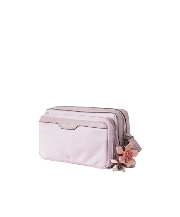 ANYA HINDMARCH Sakura Blossom Leather-trimmed Shell Cosmetics Case