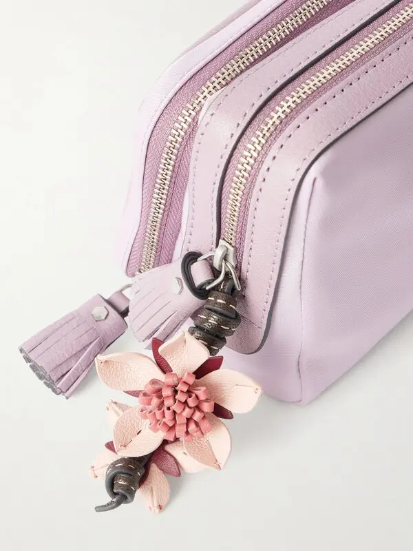 ANYA HINDMARCH Sakura Blossom Leather-trimmed Shell Cosmetics Case