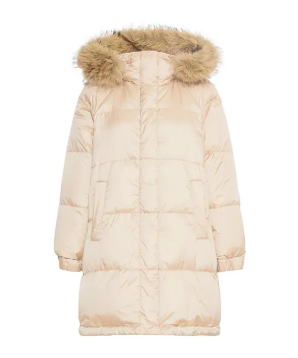 Max Mara Reversible Midi Parka In Water-repellent Plain - Beige