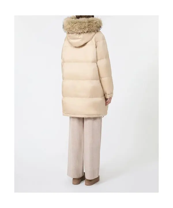 Max Mara Reversible Midi Parka In Water-repellent Plain