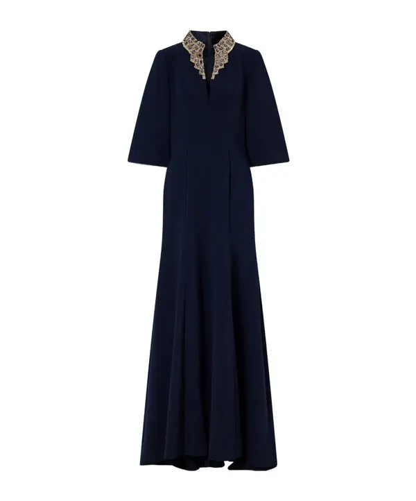 Jenny Packham Nyota Crystal-embellished Crepe Gown