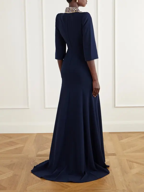 Jenny Packham Nyota Crystal-embellished Crepe Gown