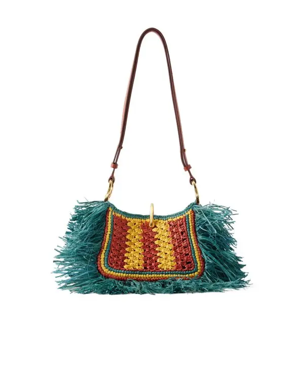Rabanne Fringed Woven Shoulder Bag