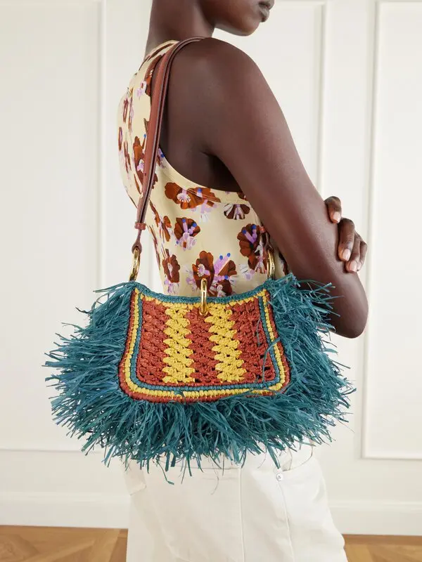 Rabanne Fringed Woven Shoulder Bag