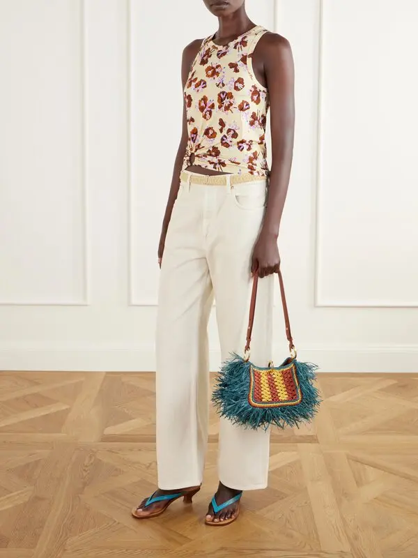 Rabanne Fringed Woven Shoulder Bag