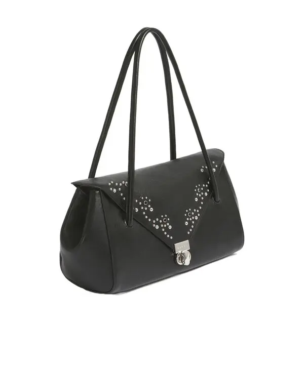 Marni Leather E/w Shoulder Bag With Studs