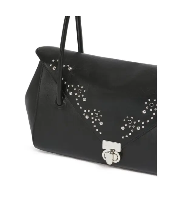 Marni Leather E/w Shoulder Bag With Studs