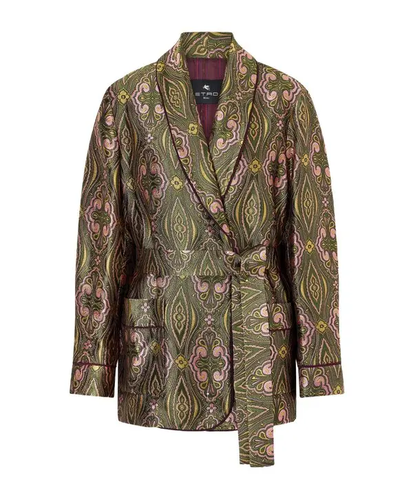 Etro Metallic Jacquard Crepe Blazer