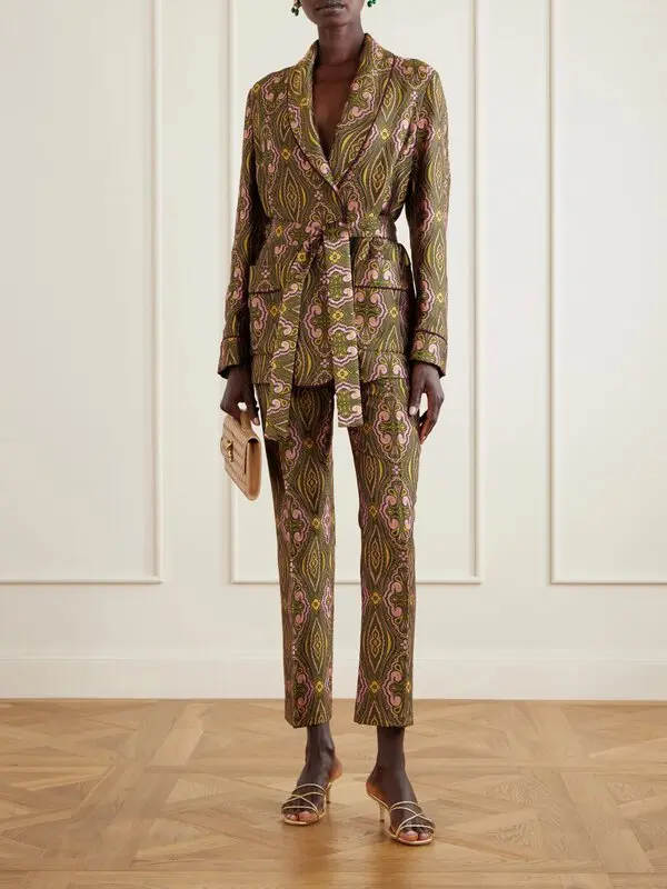 Etro Metallic Jacquard Crepe Blazer