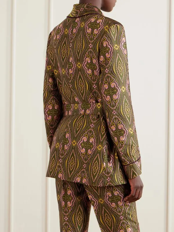Etro Metallic Jacquard Crepe Blazer
