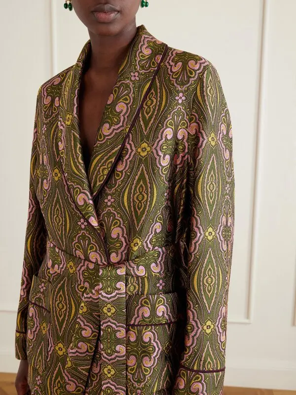 Etro Metallic Jacquard Crepe Blazer