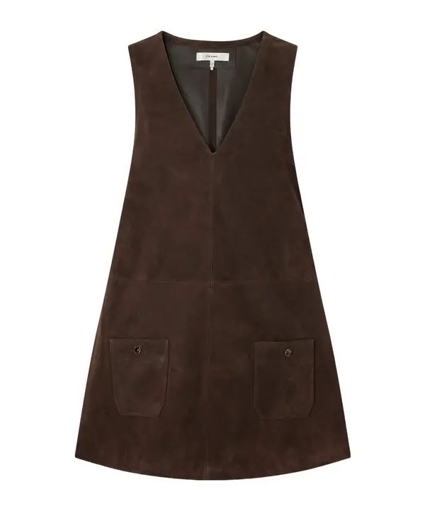 FRAME The Safari Tent Suede Mini Dress - Black