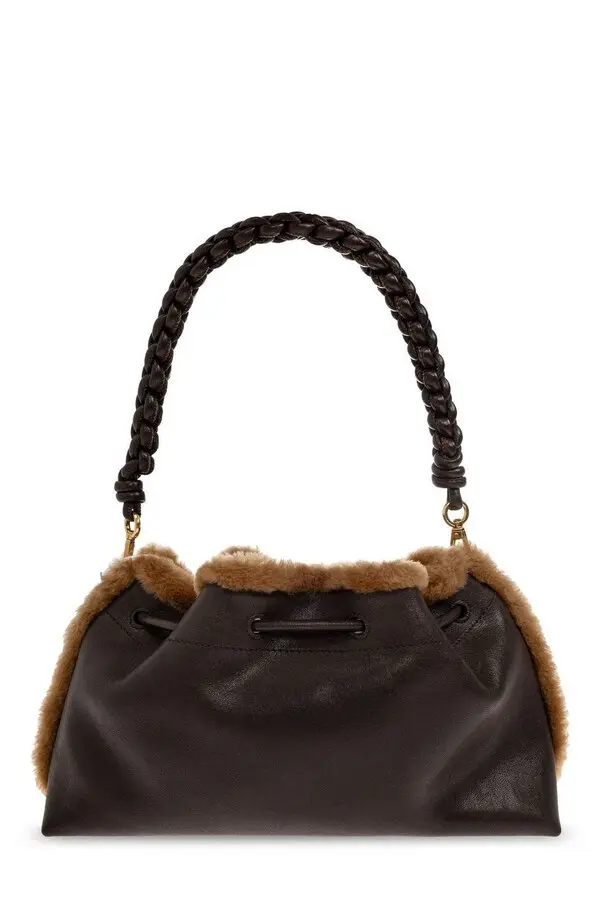 JIMMY CHOO Bon Bon Shearling Bucket Bag
