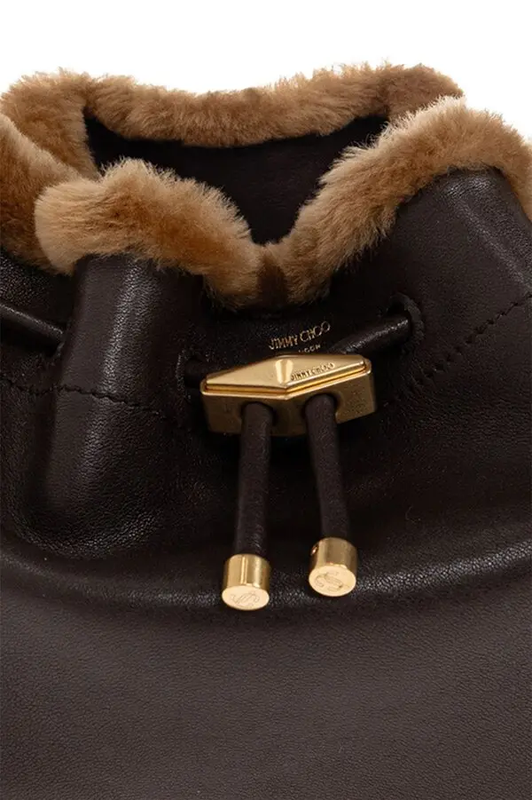 JIMMY CHOO Bon Bon Shearling Bucket Bag