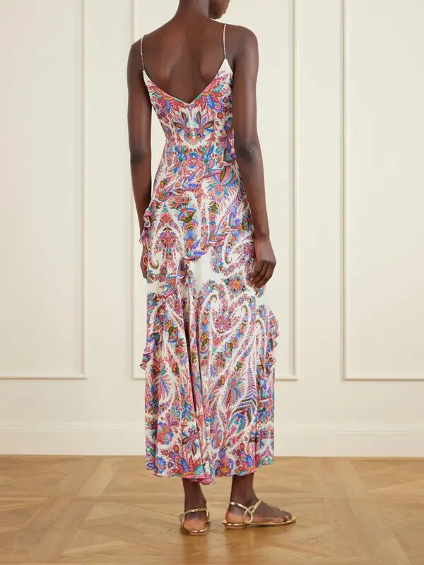 Etro Ruffled Paisley-print Chiffon Maxi Dress