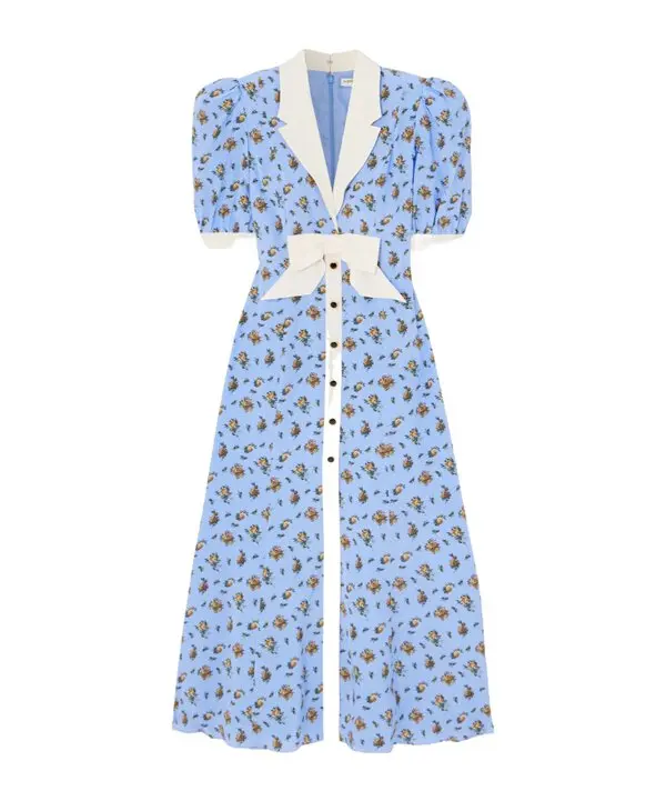 Alessandra Rich Smooth Slip Dress - Blue