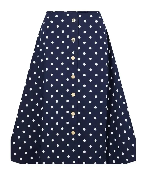 Carolina Herrera Polka-dot Button-front Midi Skirt - No