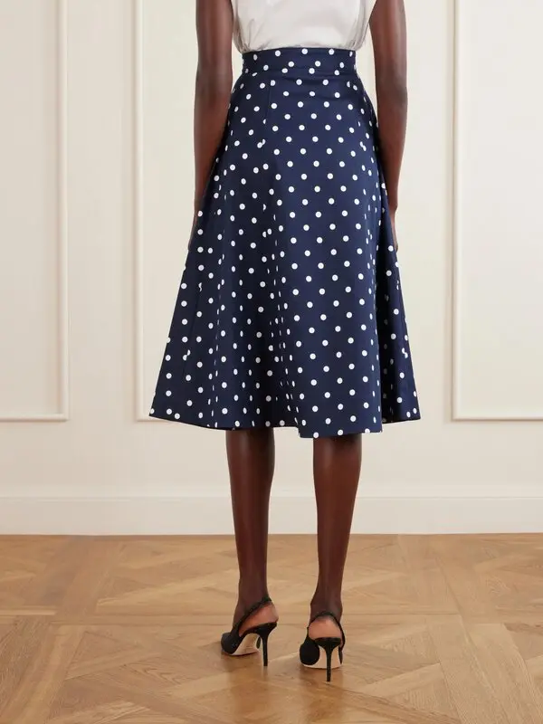 Carolina Herrera Polka-dot Button-front Midi Skirt - No