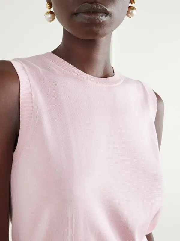 Carolina Herrera Ribbed Silk And Cotton-blend Vest