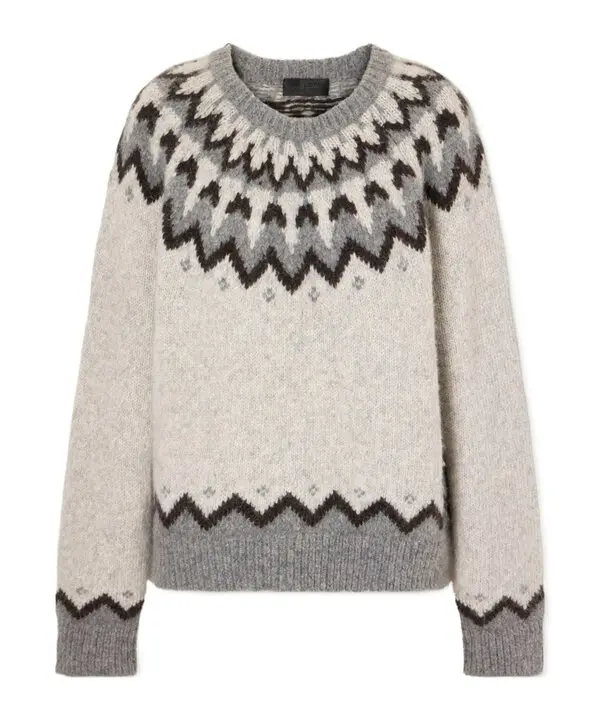 NILI LOTAN Intarsia-knit Wool And Alpaca Blend Sweater