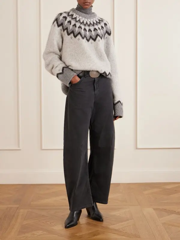 NILI LOTAN Intarsia-knit Wool And Alpaca Blend Sweater