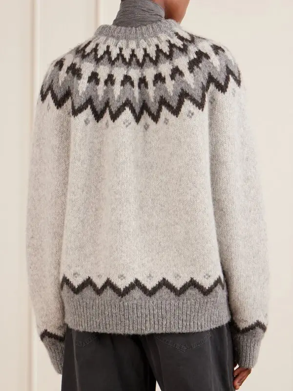 NILI LOTAN Intarsia-knit Wool And Alpaca Blend Sweater